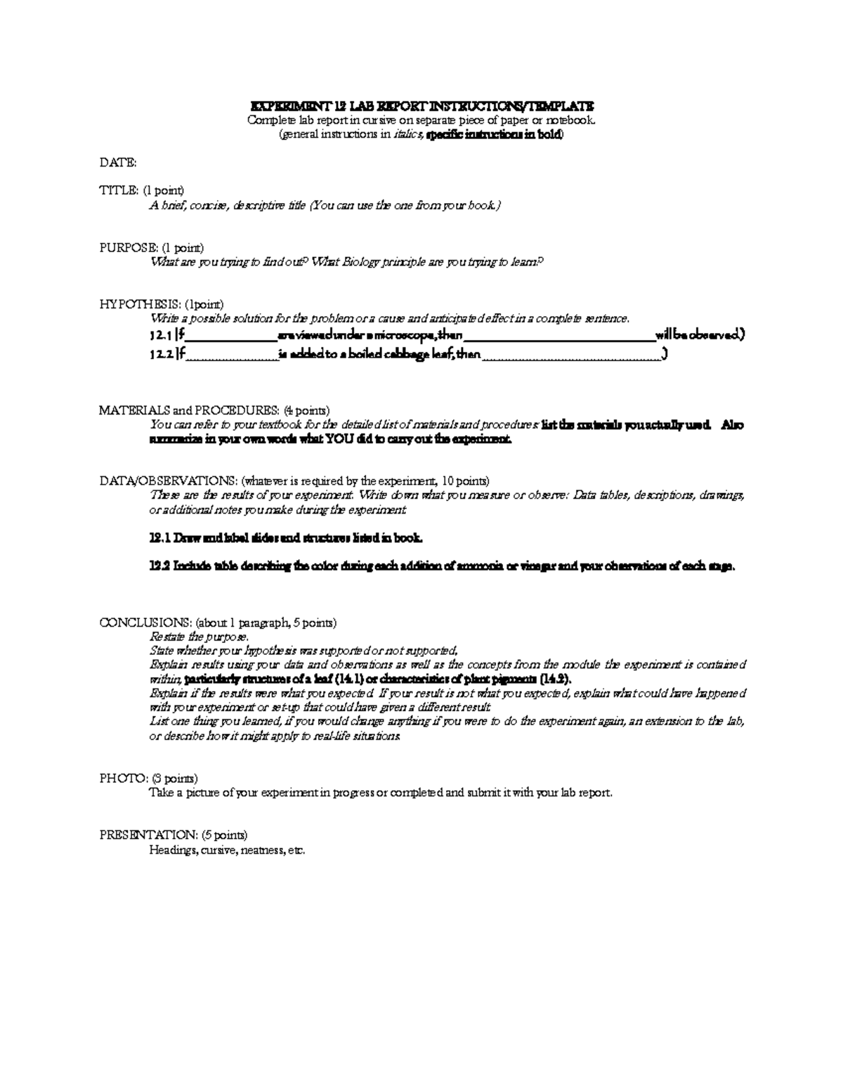 Experiment 12 Lab Report-1 - EXPERIMENT 12 LAB REPORT INSTRUCTIONS ...
