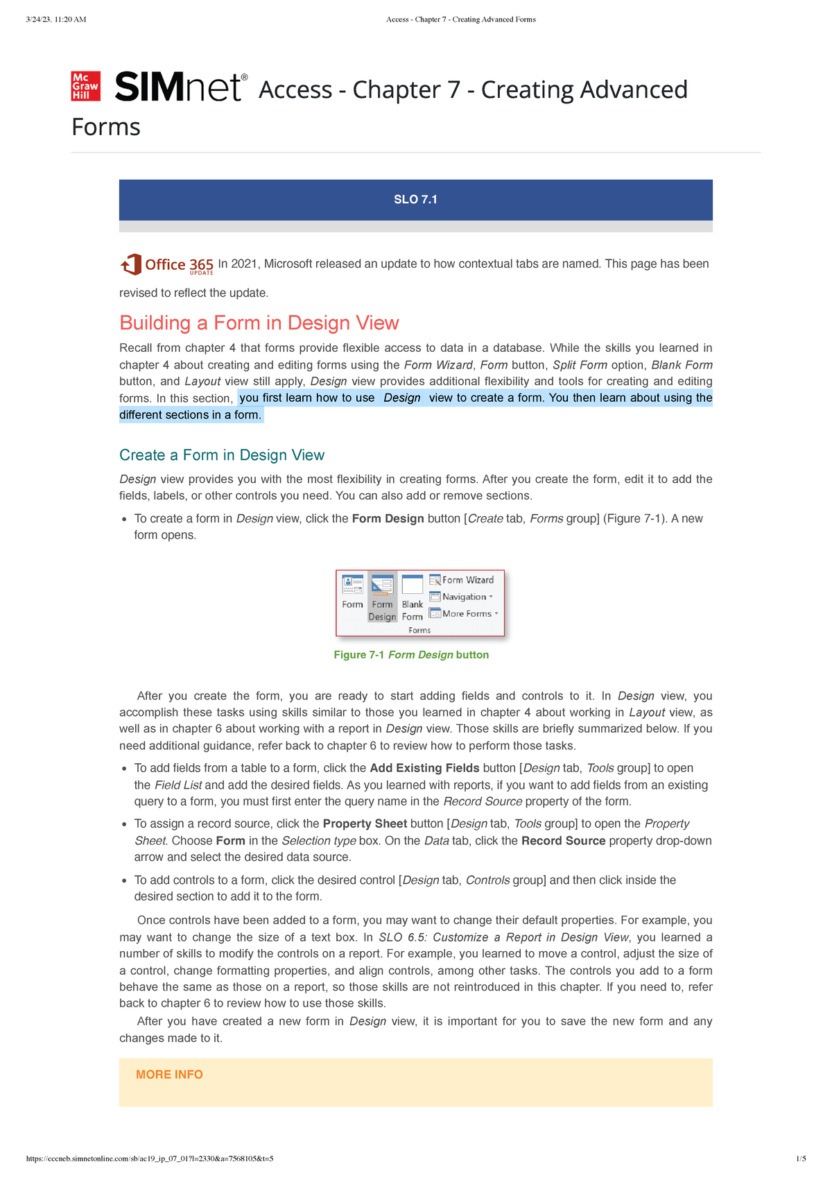 Access - Chapter 7.1 - Creating Advanced Forms - In 2021, Microsoft released an update to how ...