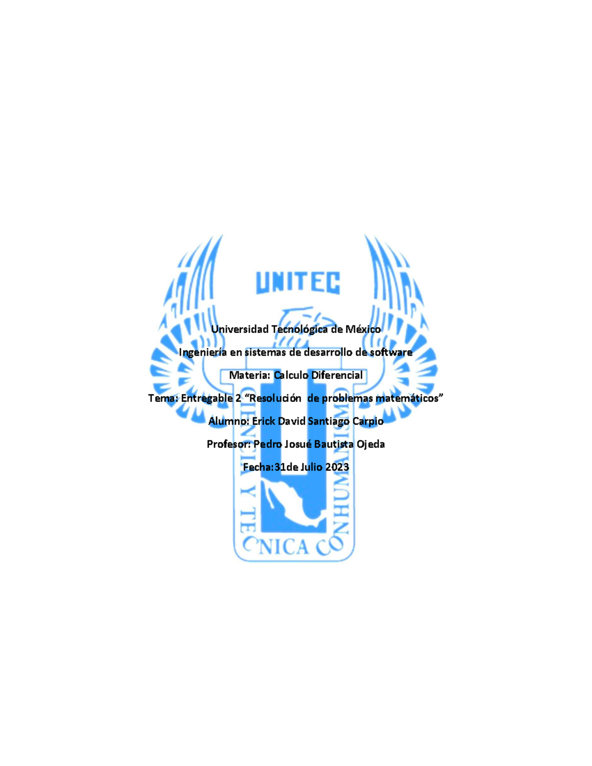 Universidad Tecnológica de México E2 - Cálculo de Varias Variables ...