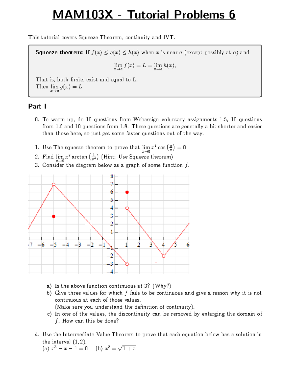 Basics 4 - notes - MAM103X - Tutorial Problems 6 This tutorial covers ...