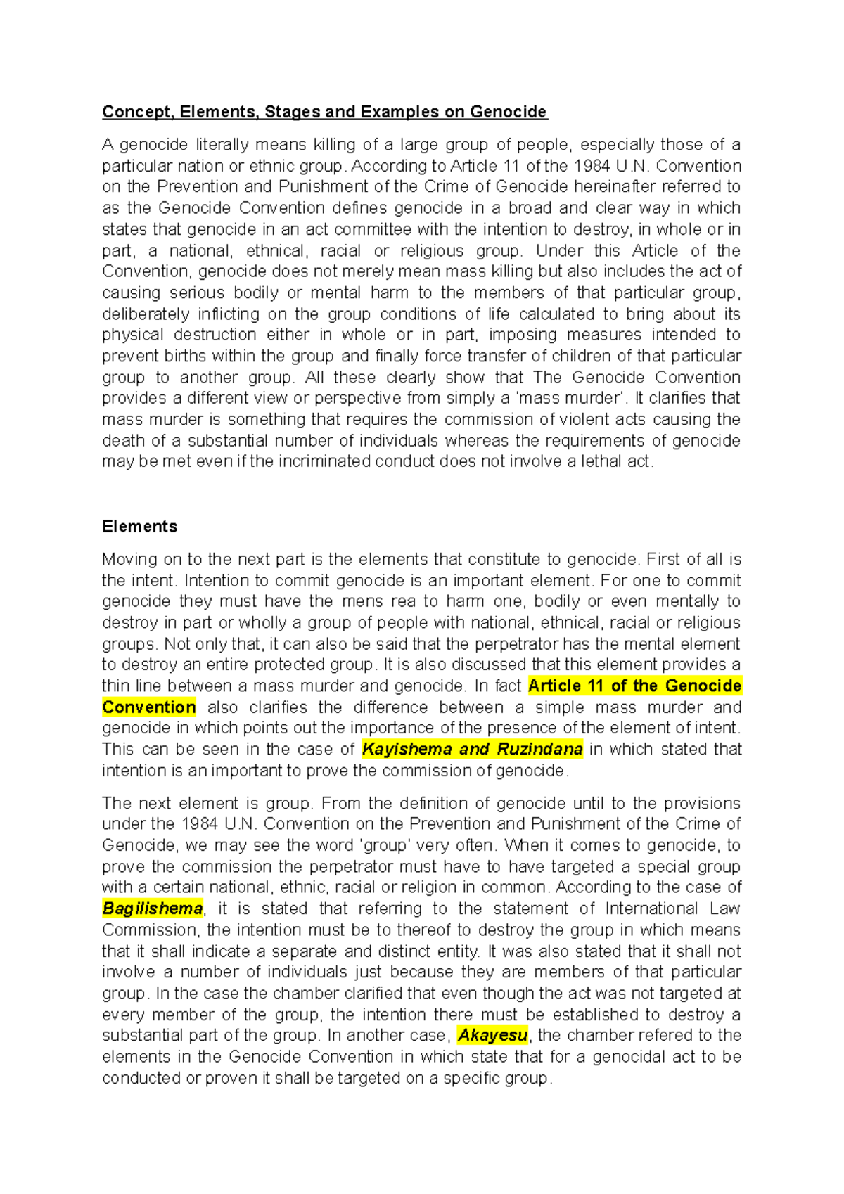 Genocide - Good Luck Studying!! - Concept, Elements, Stages and ...