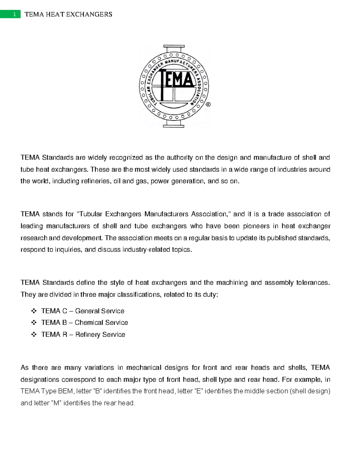 TEMA Heat Exchanger - TEMA Standards are widely recognized as the ...