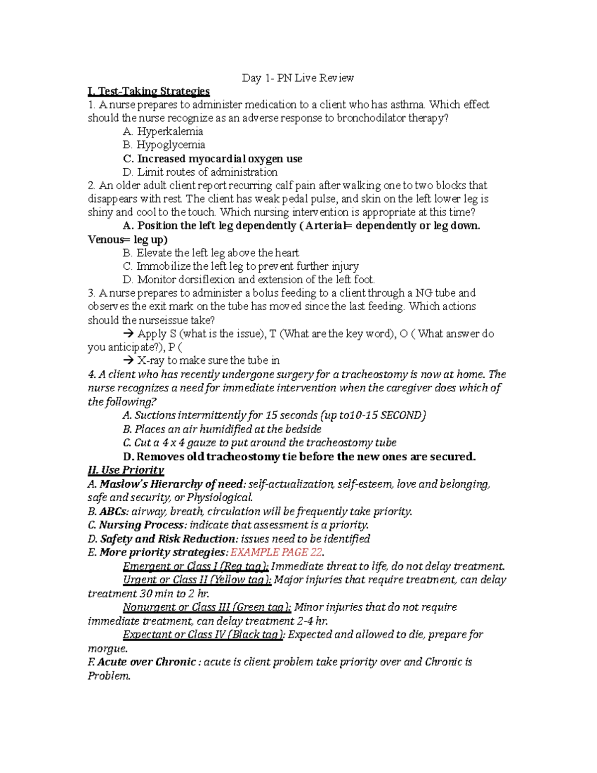 Day 1- PN Live Review - ATI CAPSTONE DAY 1 - Day 1- PN Live Review I ...