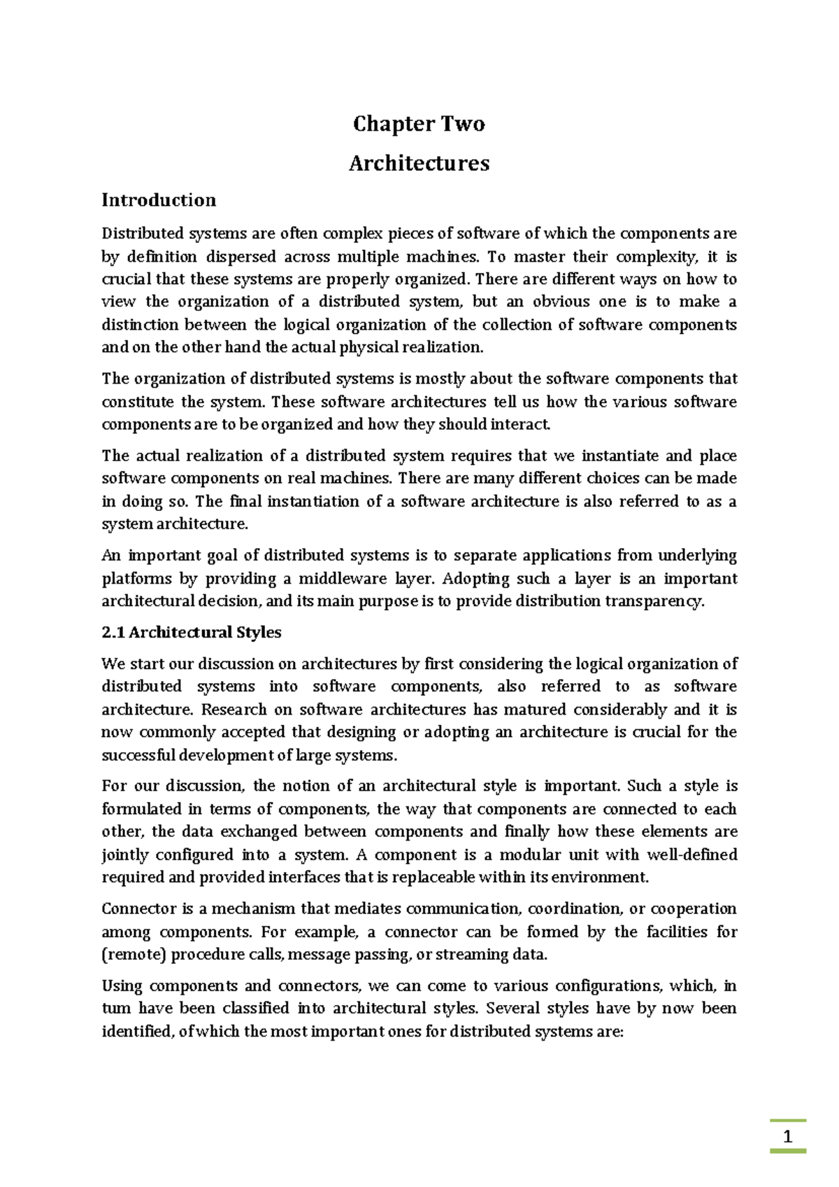 Intro To Distributed Systems Ch2 Chapter Two Architectures Introduction Distributed Systems 