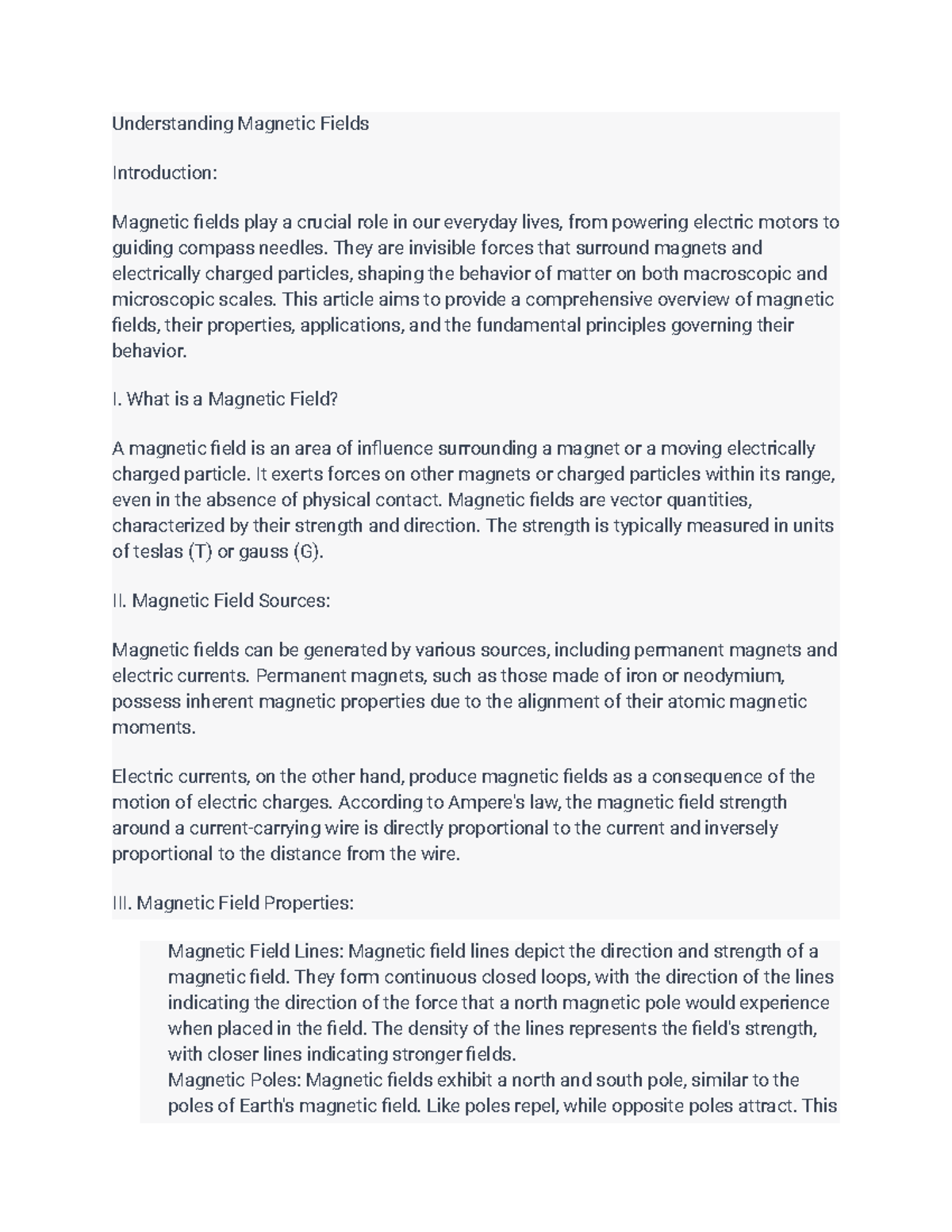 Understanding Magnetic Fields - Understanding Magnetic Fields ...
