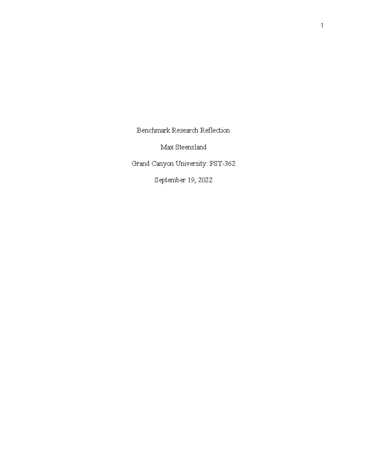 Benchmark Research Reflection - Social relevance and behavioral science ...