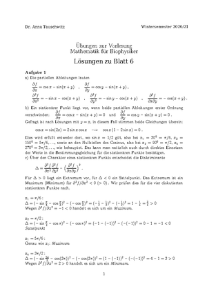 Mathetest 2 - Test zum Kurs Mathe für Biophysiker - Mathematik für ...
