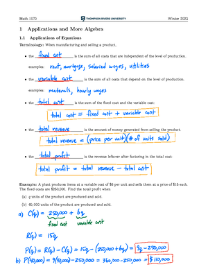 Assignment 1- MATH 1070 Section 1 CH 2 and 3.1 to 3.3 W22 - Math 1070 ...