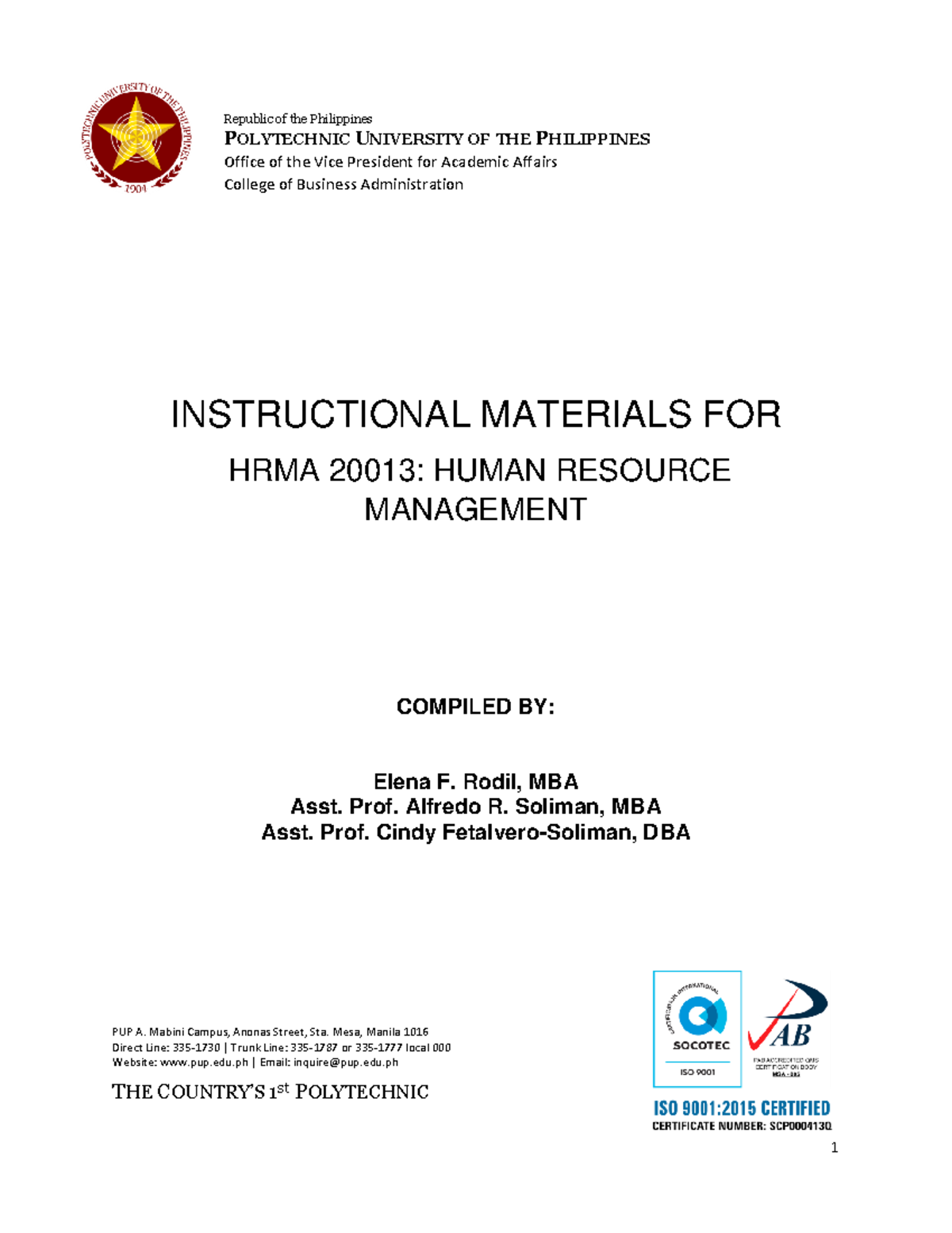 Human Resource Management - Republic of the Philippines ...