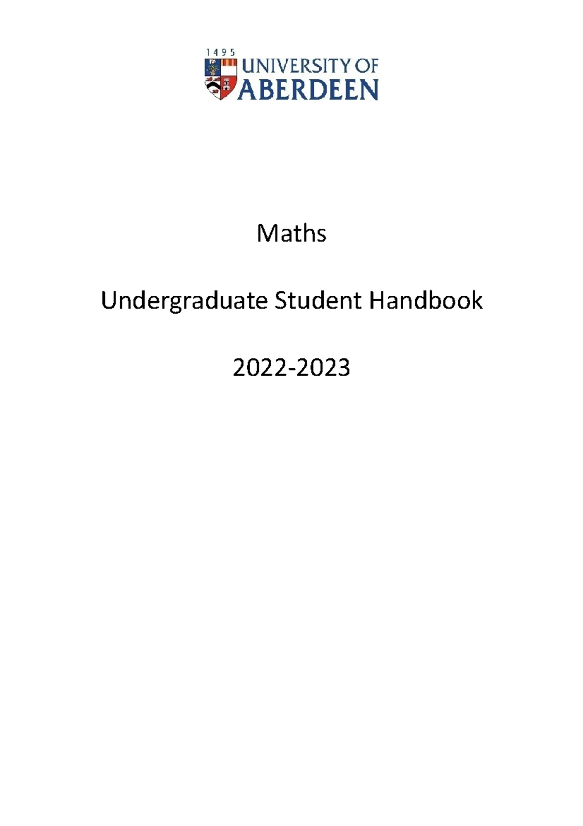 Maths UG Student Handbook 2022-2023 - Maths Undergraduate Student ...