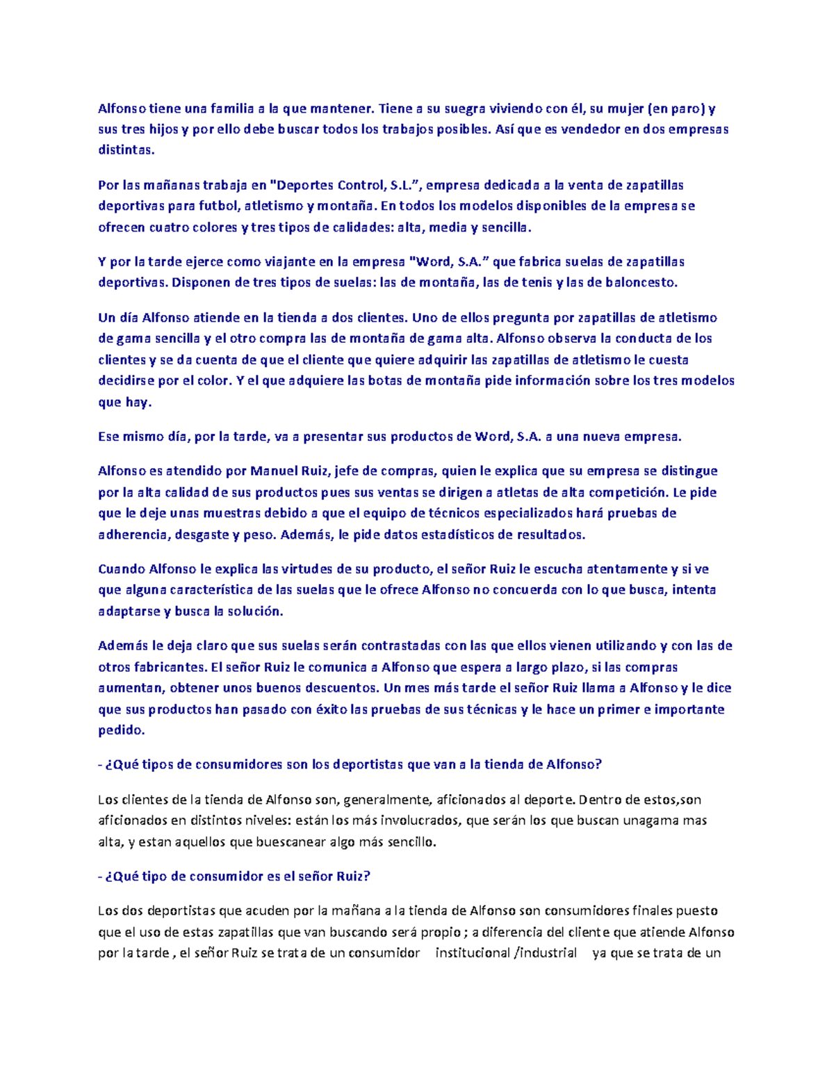 Actividad final tema 1 - Alfonso tiene una familia a la que mantener ...