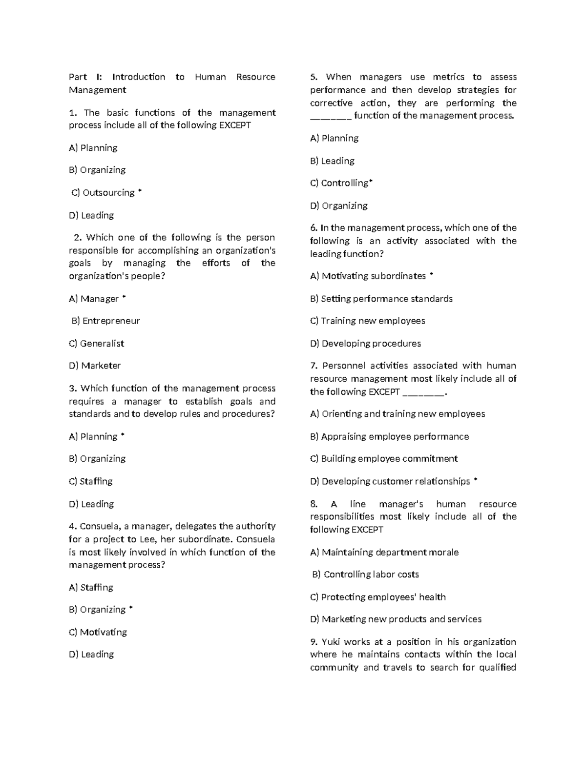 Reviewer HR Theories - Part I: Introduction to Human Resource Management The basic functions of ...