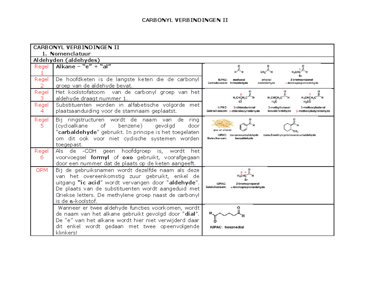 Organische Chemie H3 Carbonyl Verbindingen II - CARBONYL VERBINDINGEN ...