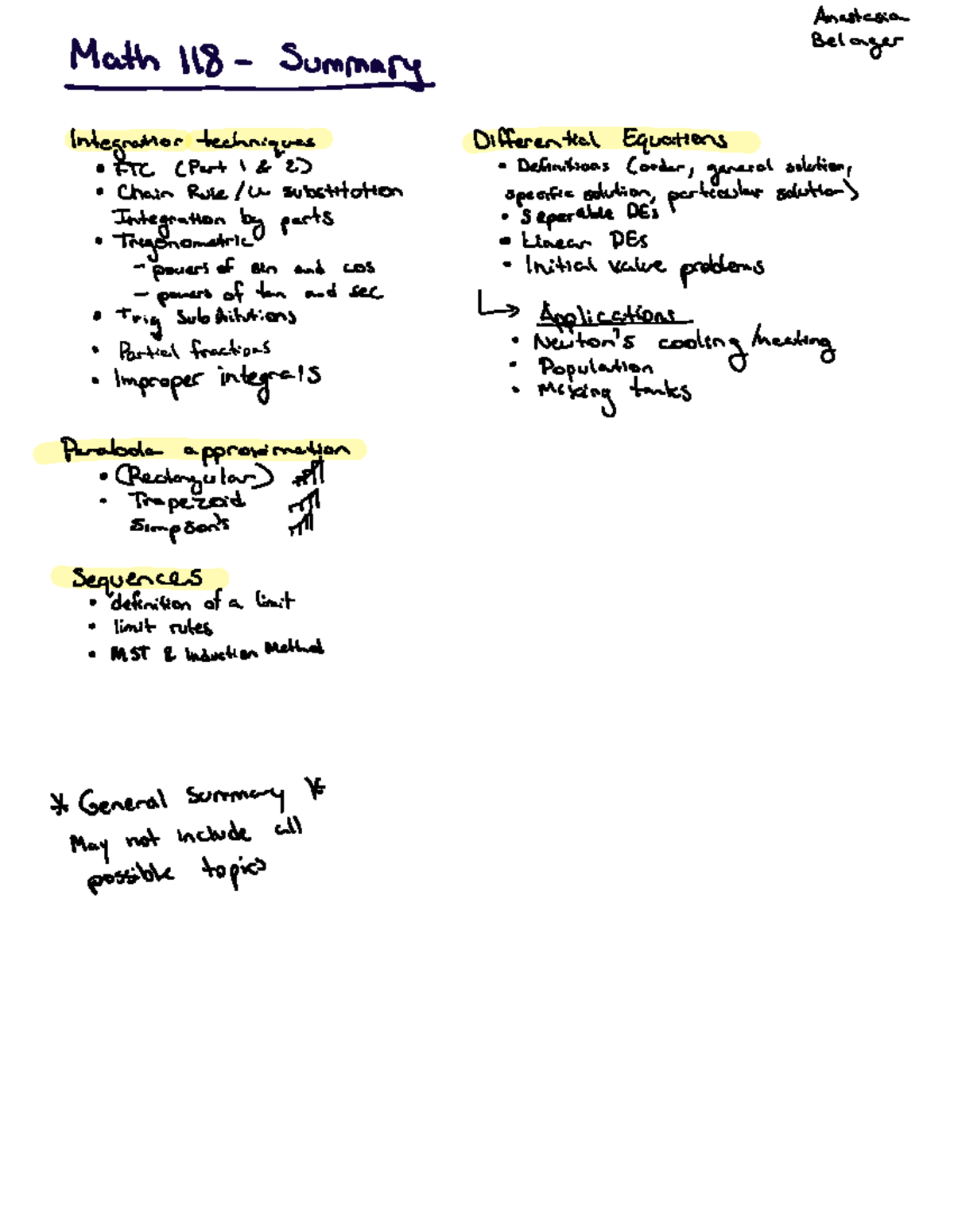 Math 118 - Review Session - (Question from Calculus for Engineers ...