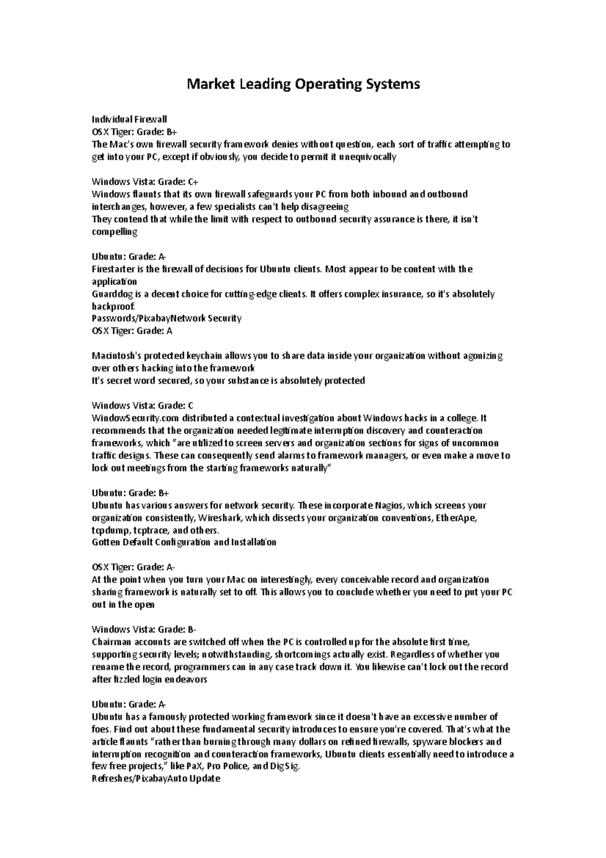 Market Leading Operating Systems - Market Leading Operating Systems ...