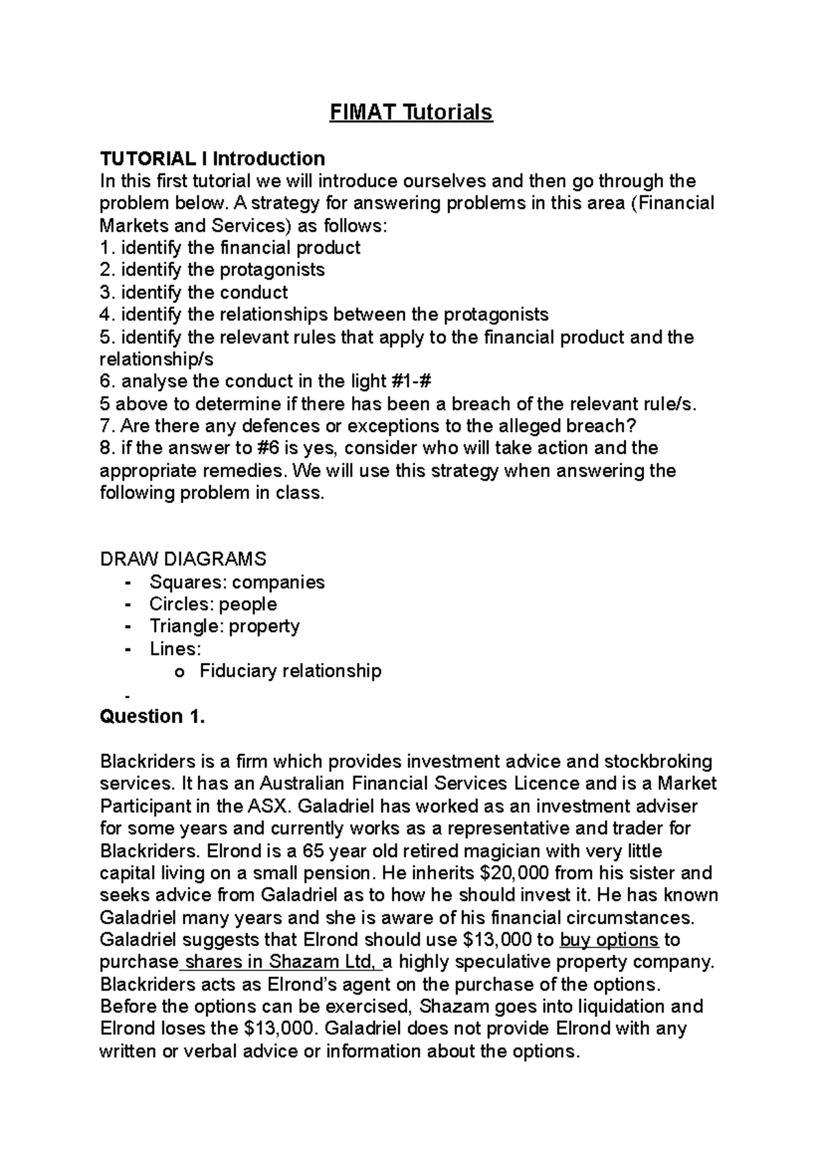 Fimat Tutes - FIMAT Tutorials TUTORIAL I Introduction In this first ...