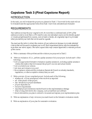 Task 2 APA -Capstone - MS, Information Technology Management Capstone ...