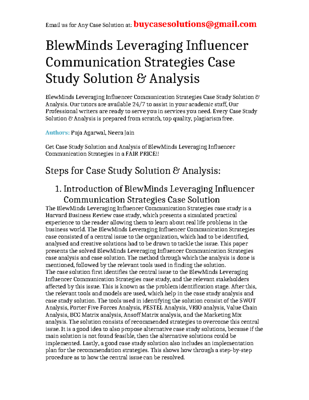 Blew Minds Leveraging Influencer Communication Strategies Case Study ...