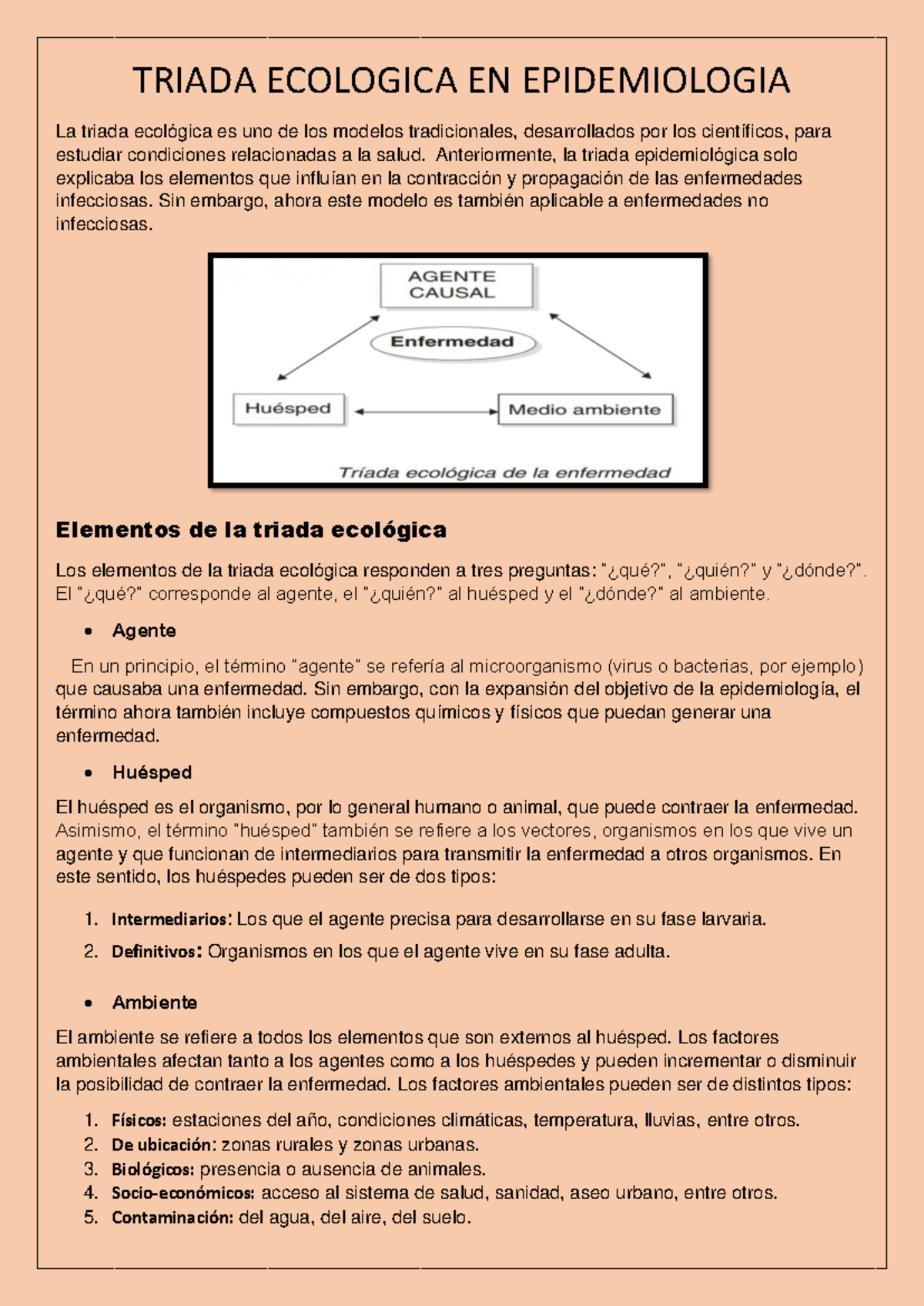 Triada Ecologica EN Epidemiologia-pdf - TRIADA ECOLOGICA EN EPIDEMIOLOGIA La triada ecológica es ...