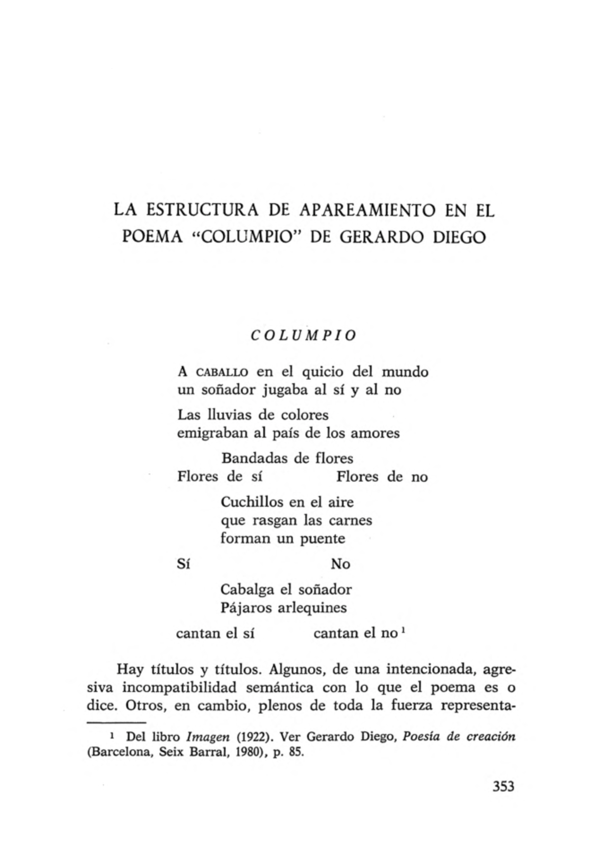 La estructura de apareamiento en el poema columpio de gerardo diego ...