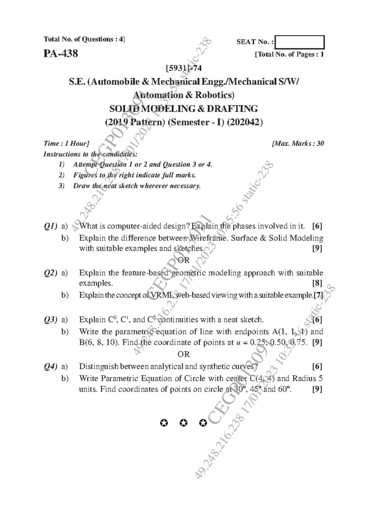 Oct - 2022 - SE mechanical pyq - Oct.-22/PR-21 1 Total No. of Questions : 4] [5931]- S ...