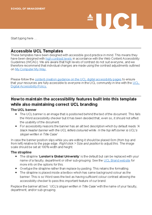 UCL A4 letterhead purple - Start typing here ... Accessible UCL ...
