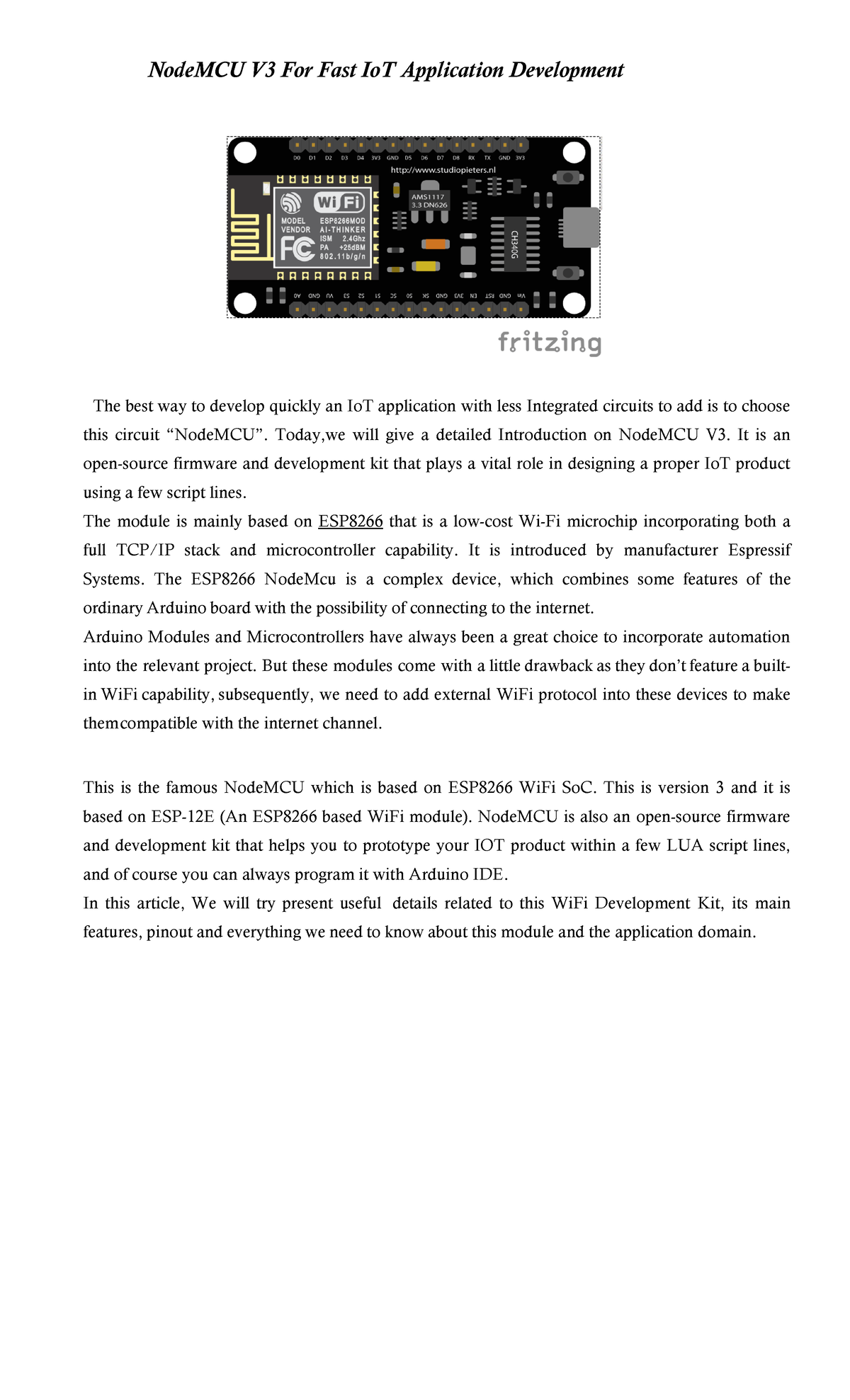 Node MCUV 3 - cours - NodeMCU V3 For Fast IoT Application Development ...