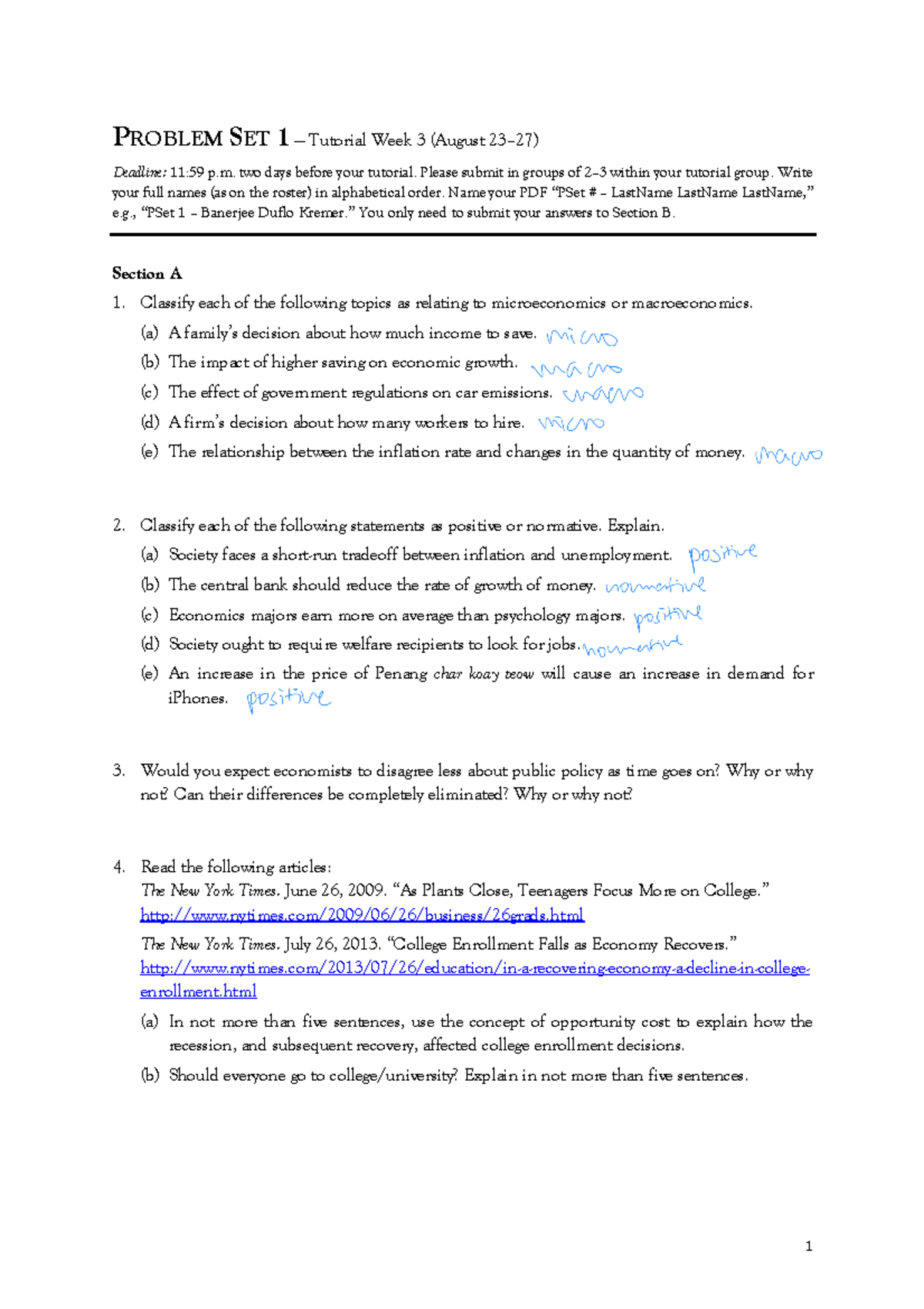 Problem Set 1 - Lecturer: Dr Ong Ee Cheng Tutor: Saw Han Mei - PROBLEM SET 1 — Tutorial Week 3 ...