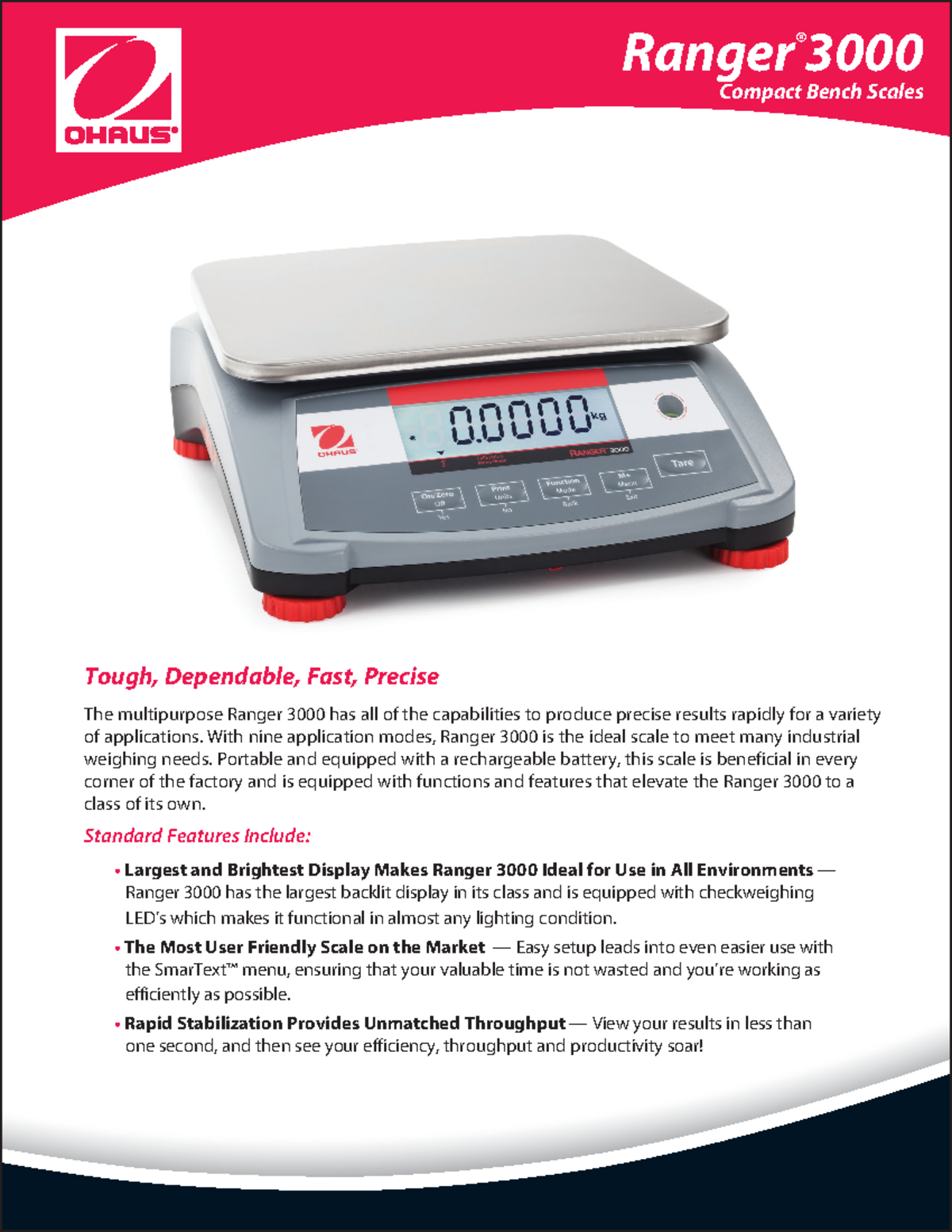 Ohaus Ranger 3000 - ASXas - Ranger 3000 Compact Bench Scales Tough ...