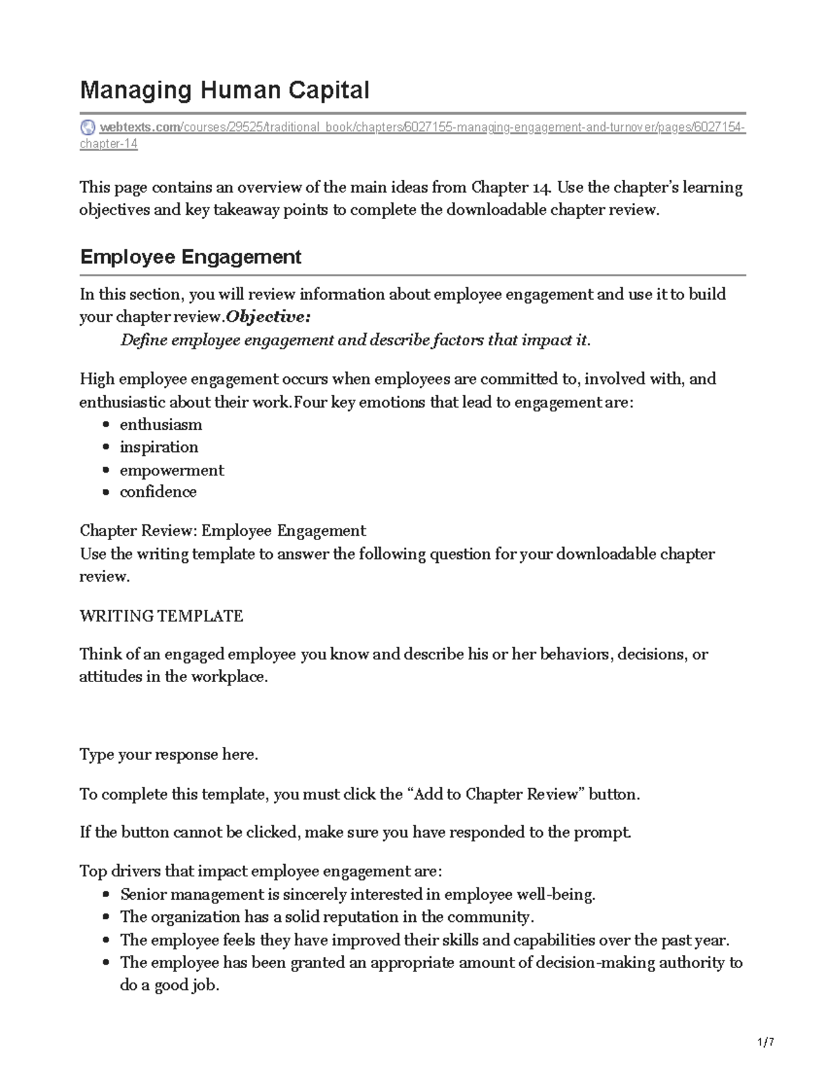Managing Human Capital - CH14 - Review Guide - Managing Human Capital ...