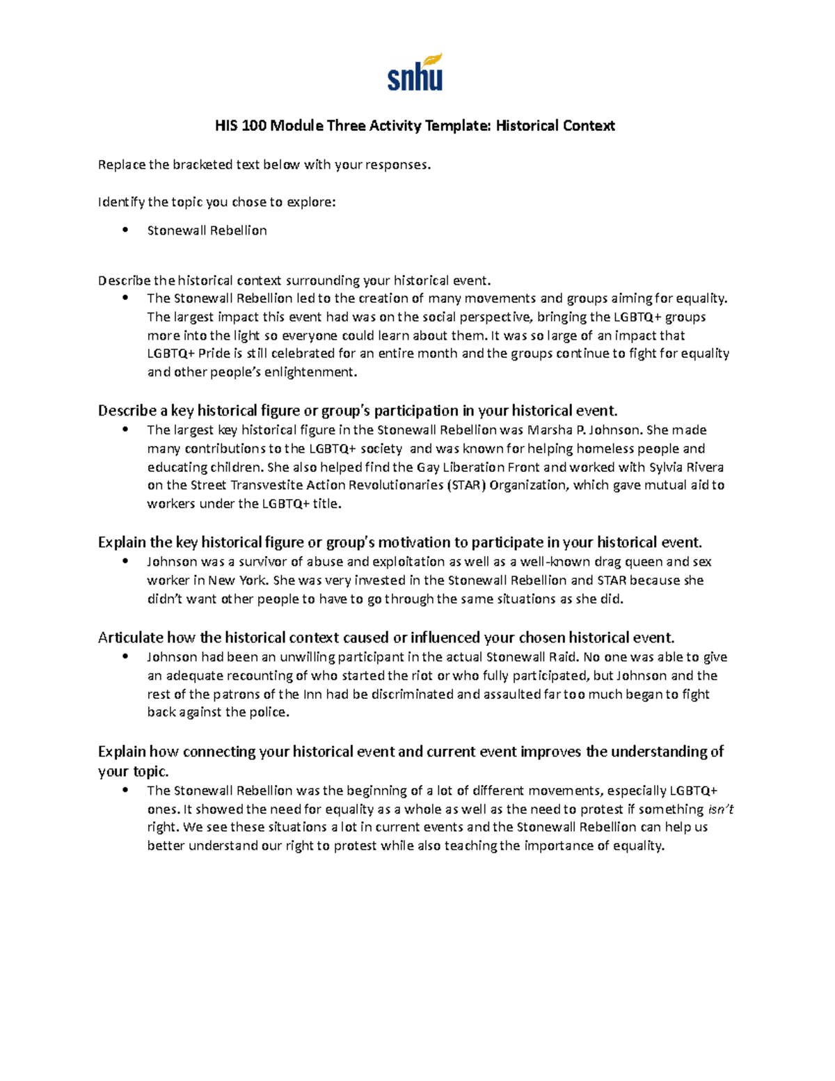 HIS 100 3-1 - HIS 100 3-1 - HIS 100 Module Three Activity Template ...