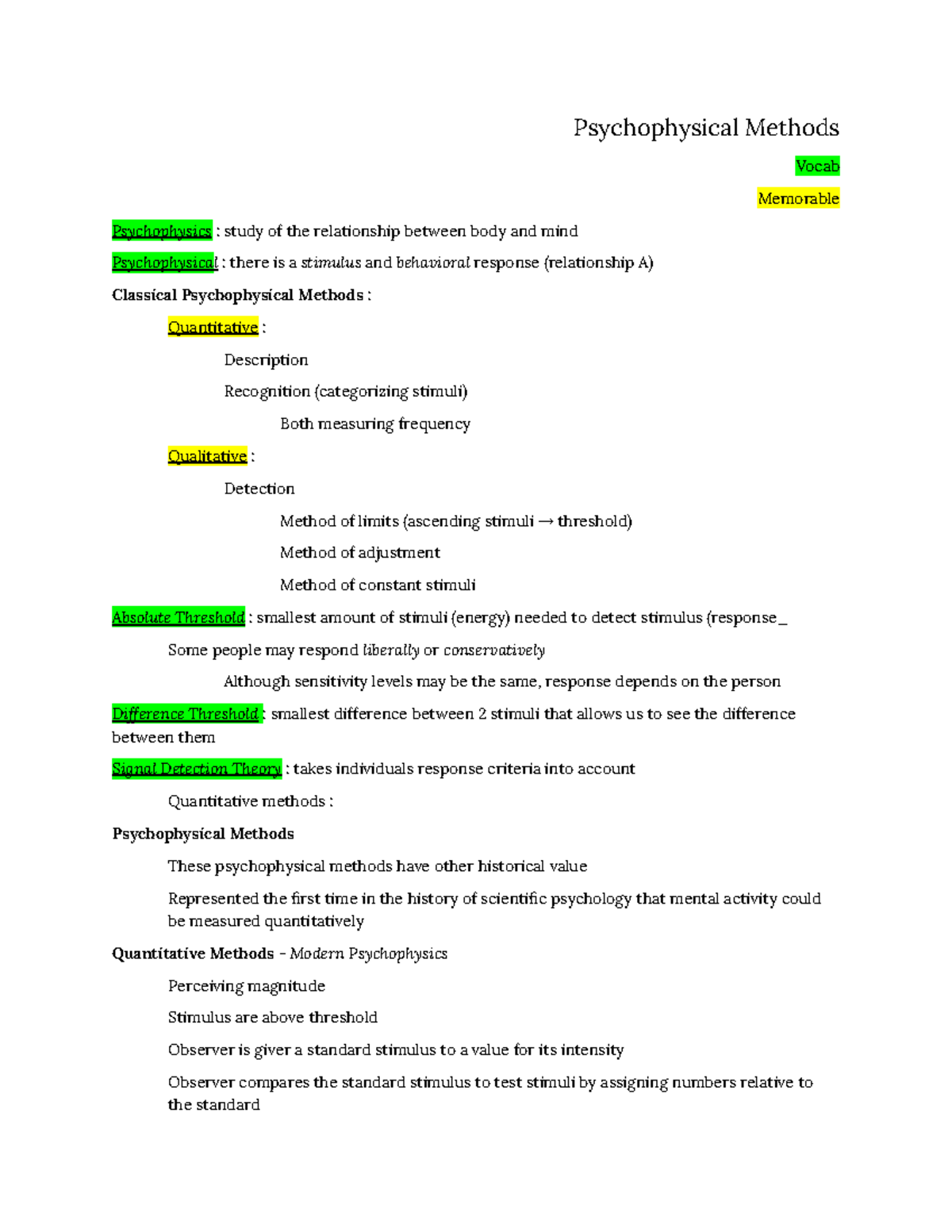 Psychophysical Methods - Textbook - Psychophysical Methods Vocab ...