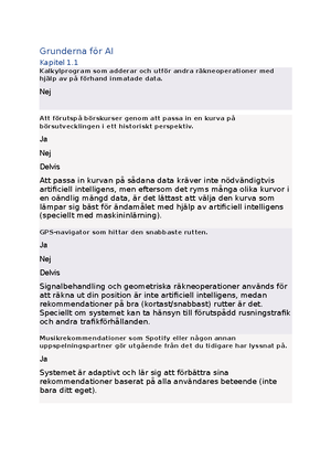 [Solved] Vad r algoritmisk diskriminering Vlj ett av alternativen a Att - Grunderna i AI (ETE318 ...
