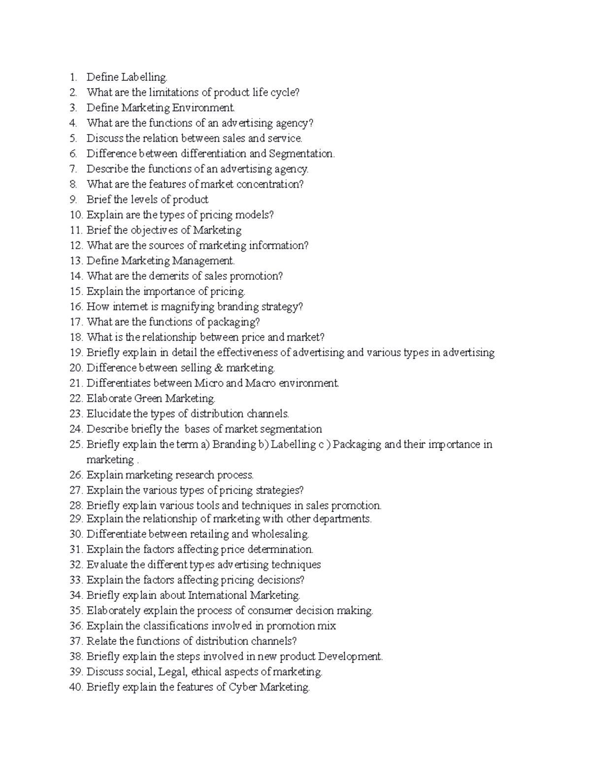 Marketing management important questions - Define Labelling. What are ...