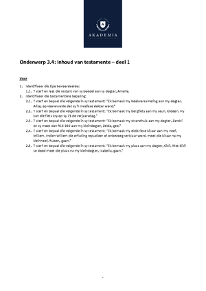 Voorbeeld van n gesamentlike, wederkerige testament - UITERSTE WIL EN ...