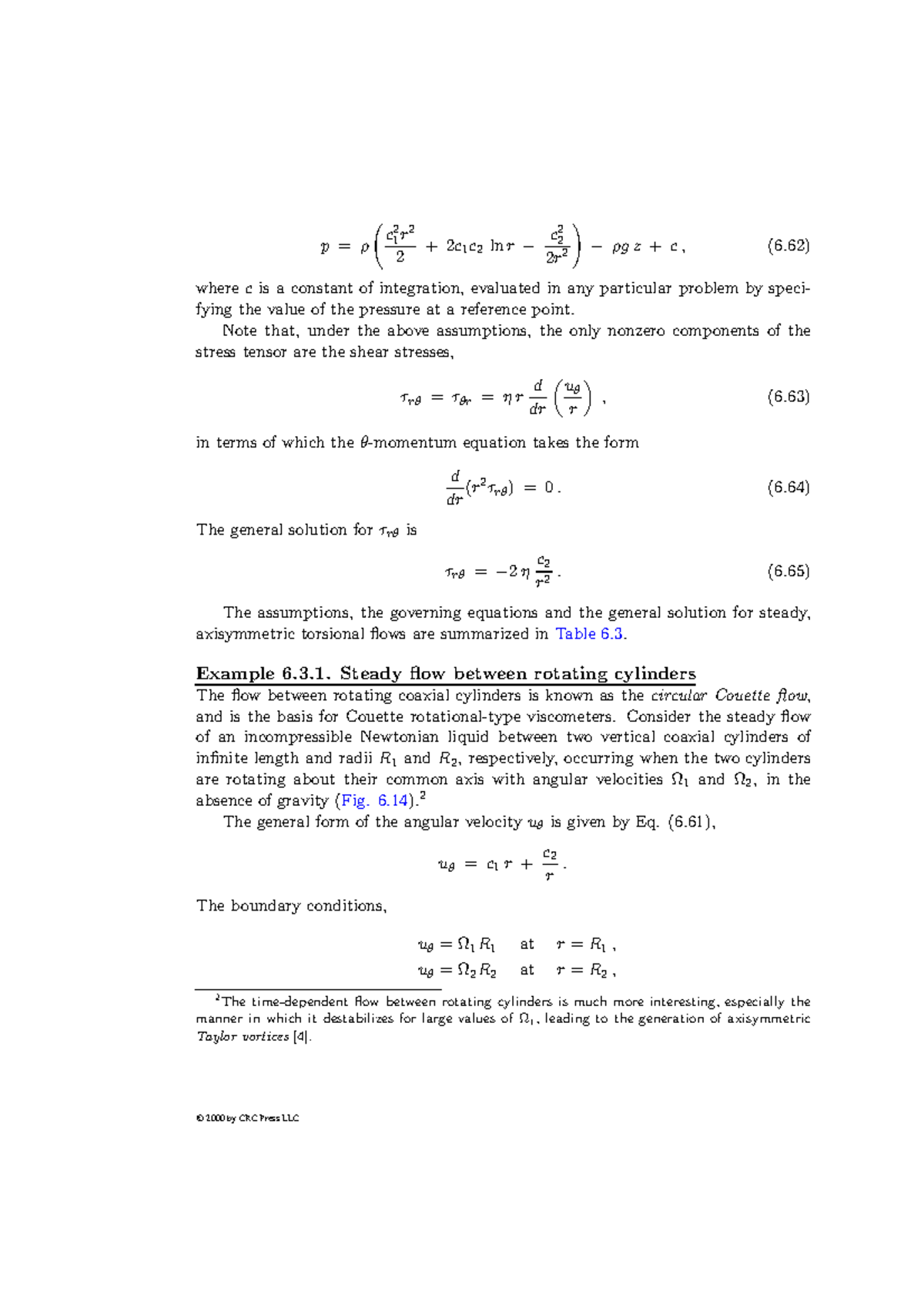 TQM - Feno - p = ρ ( c 21 r 2 2 + 2c 1 c 2 ln r − c 22 2 r 2 ) − ρg z ...