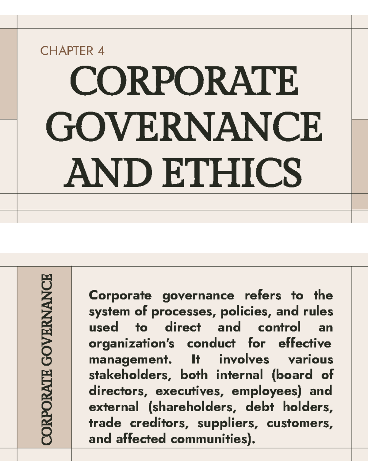 GGSR Chapter 4 - Corporate Governance and Ethics - CORPORATE GOVERNANCE ...