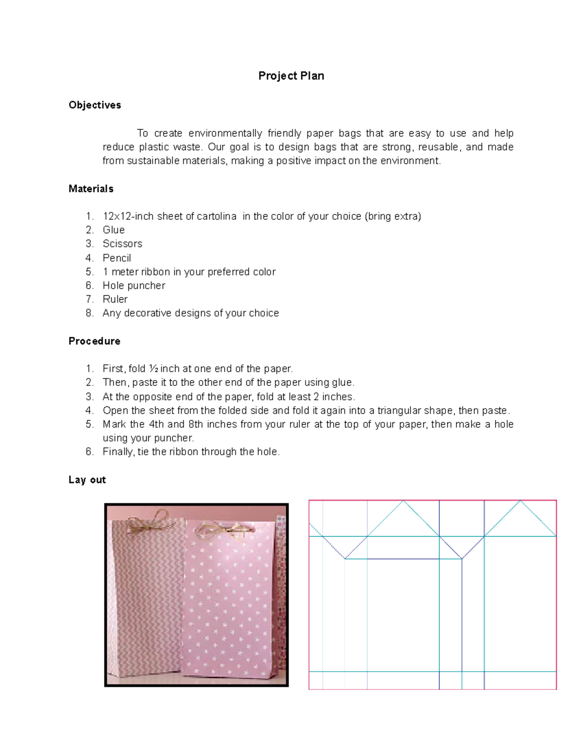 Project Plan - Project Plan Objectives To create environmentally ...