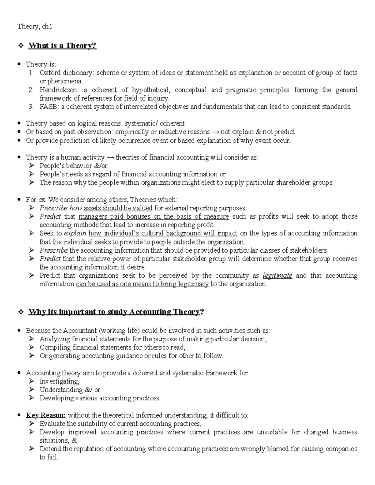 Ch1 - note - What is a Theory? Theory is: 1. Oxford dictionary: scheme ...