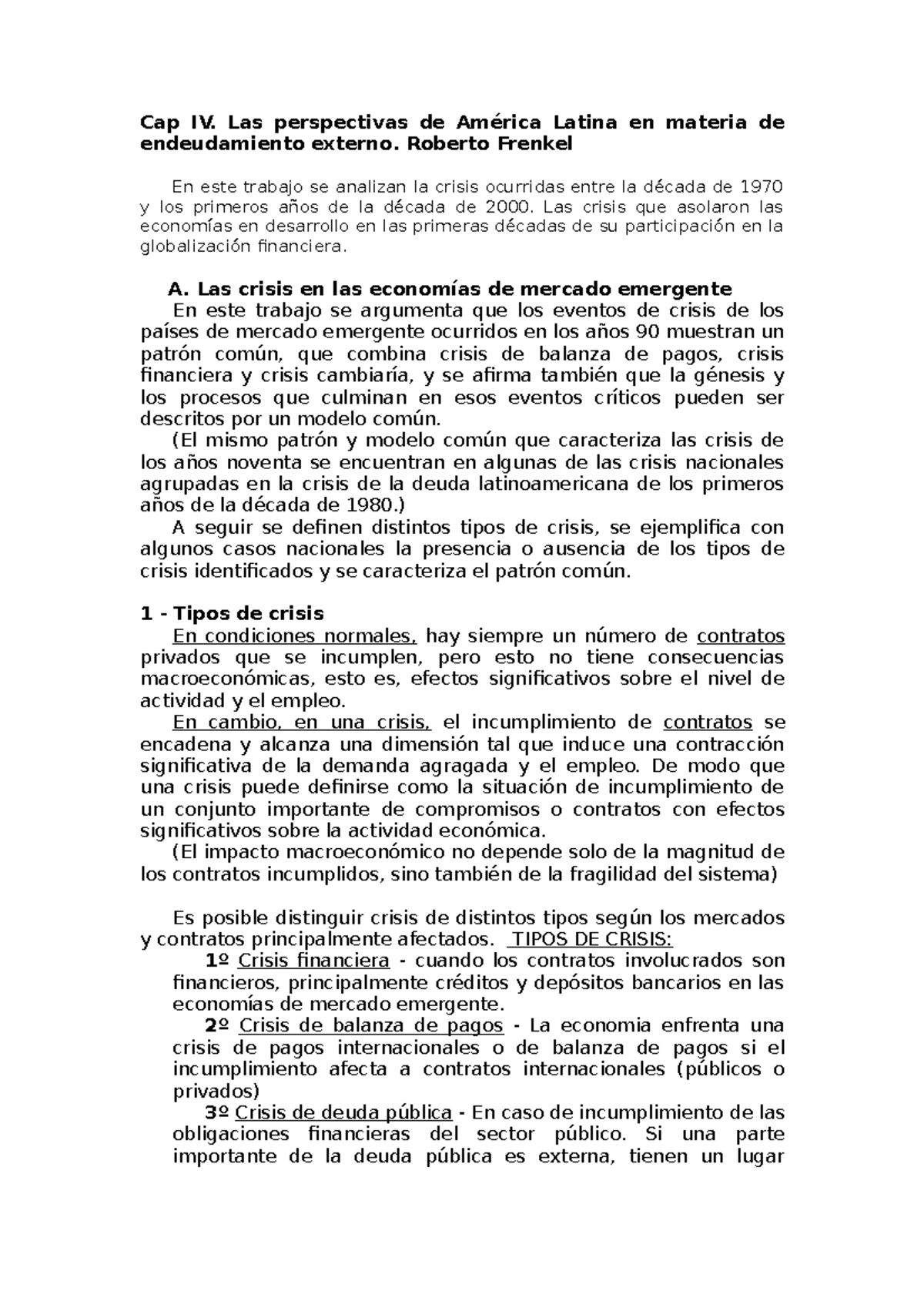 Cap IV. Las perspectivas de América Latina en materia de endeudamiento ...