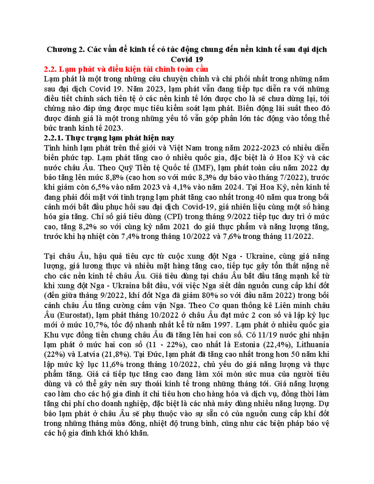 Nền-KTTG-Như - Nền KTTG - Chương 2. Các vấn đề kinh tế có tác động ...