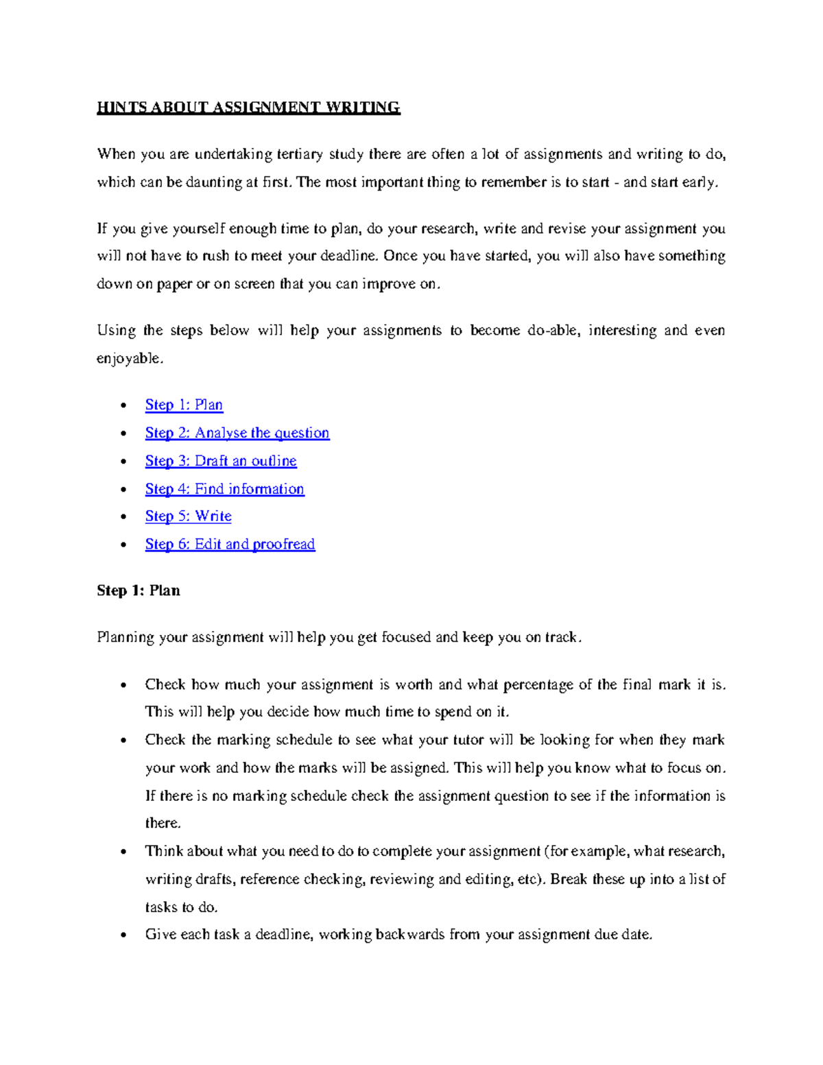Hints About Assignment Writing-converted - HINTS ABOUT ASSIGNMENT ...