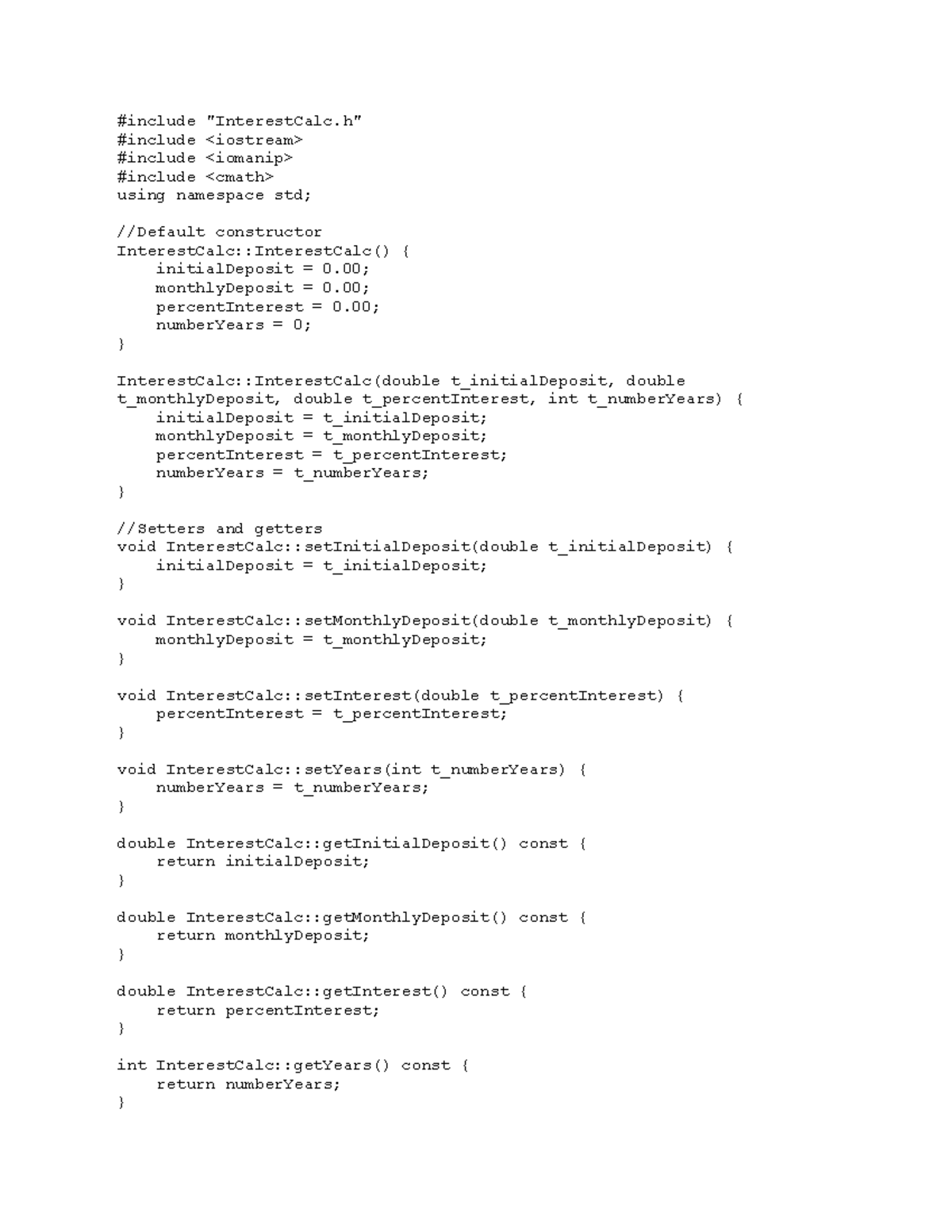 Project 2 Interest Calc cpp CS-210 - #include "InterestCalc" #include - Studocu