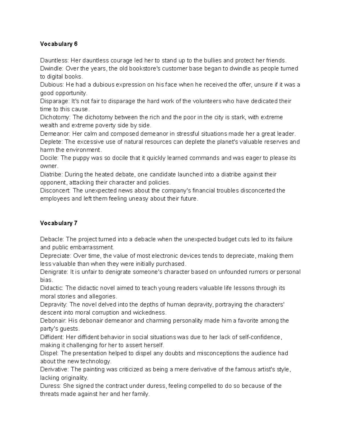 Vocabulary - Emma - ... - Vocabulary 6 Dauntless: Her dauntless courage ...