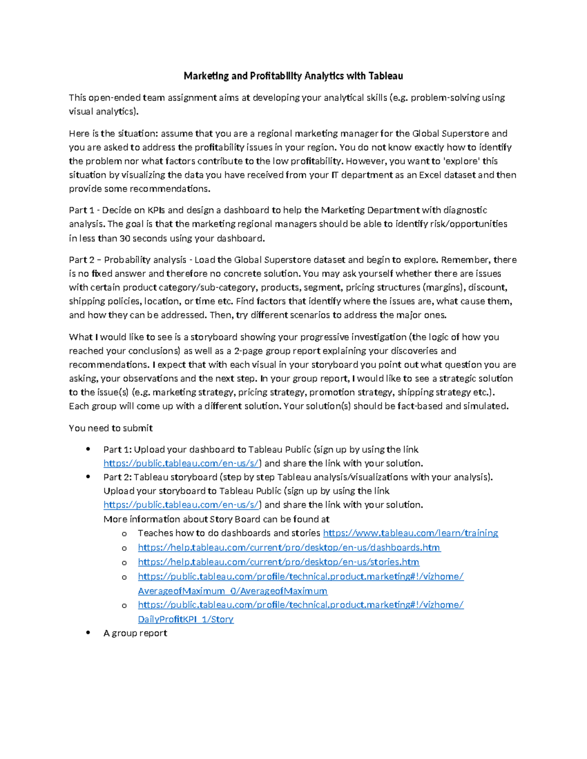 L2 Tableau Analysis - Provides rubric for answering questions ...
