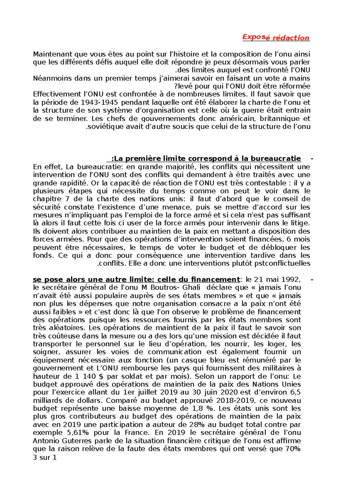 Exposé rédigé - Expos é rédaction Maintenant que vous êtes au point sur ...