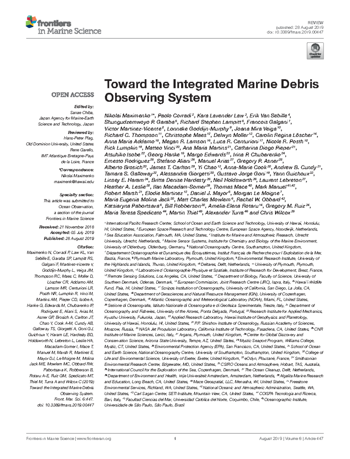 Maximenko et al-2019-Frontiers in Marine Science - REVIEW published: 28 ...