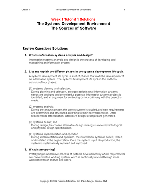 Info - Solutions for weeks 1 - 5 tutorial exercises - Week 1: Tutorial ...