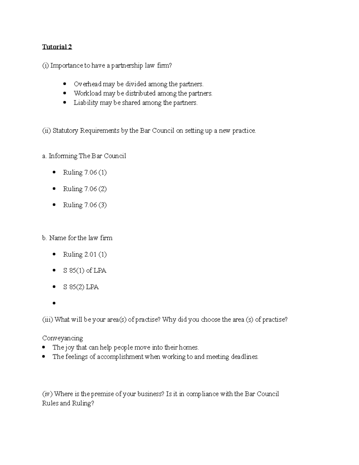 Tutorial 2 Professional Practice I - Tutorial 2 (i) Importance to have ...