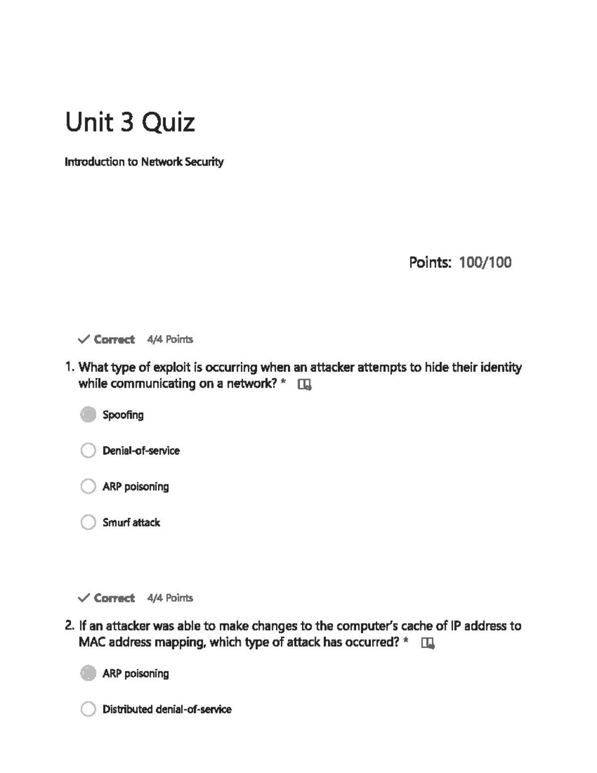 Section 3 Quiz - Review for the final assessment. - Unit 3 Quiz ...